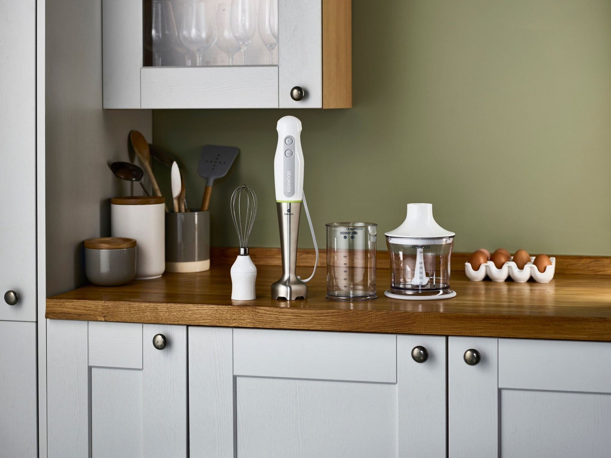 Kenwood - Hand Blender Triblade™ with Chopper & Whisk 600W - HDP109WG ...